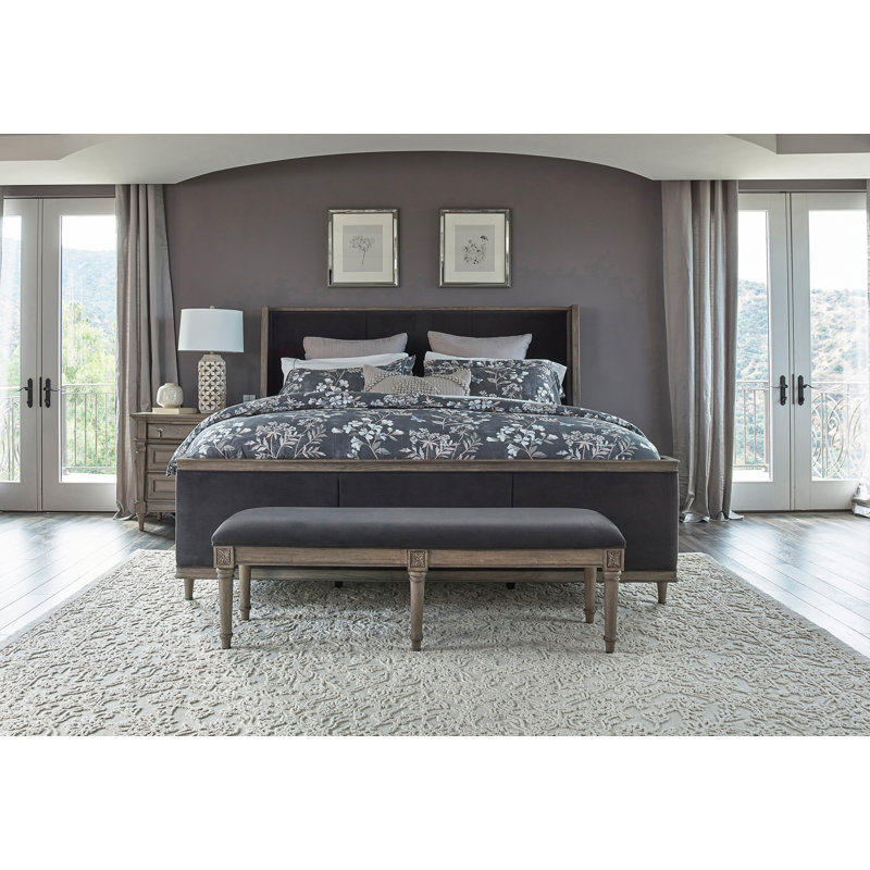 Red Barrel Studio Iva Upholstered Panel Bed in French Gray Wayfair